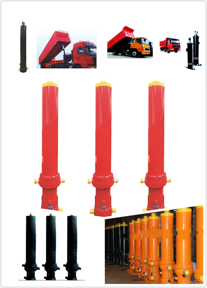 High Pressure Dump Trailer Hydraulic Cylinder Custom Telescoping Welded ...