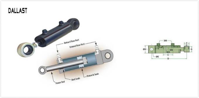 Custom Double Acting Hydraulic Ram Piston Dual Action Two Port Chrome ...