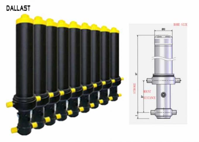 Long Stroke Telescopic Hydraulic Ram Single Acting 16-35MPa Pressure ...